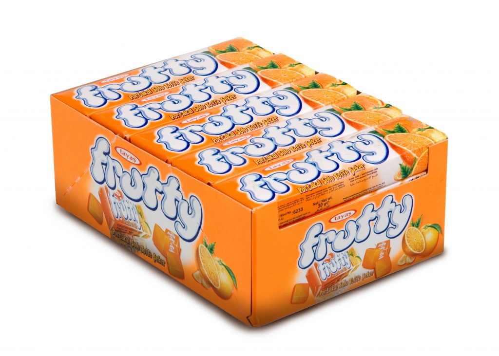 Display de 24 barras de caramelos masticables frutty naranja – Tienda Ilan