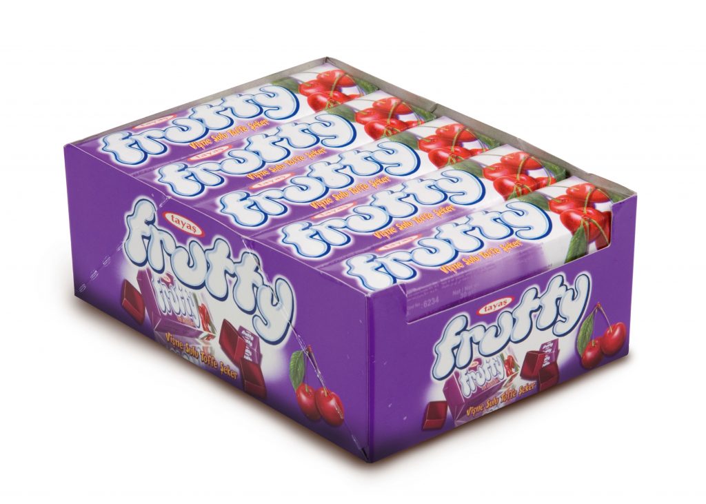 Display de 24 barras de caramelos masticables frutty cherry – Tienda Ilan